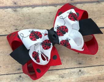 Ladybug Hair Bows | Etsy