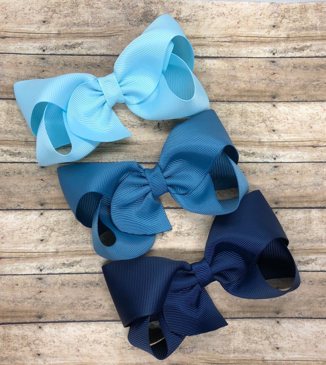 SET of Blue Hair Bows - Hair Bows, Bows, Hair Bows for Girls, Baby Bows ...