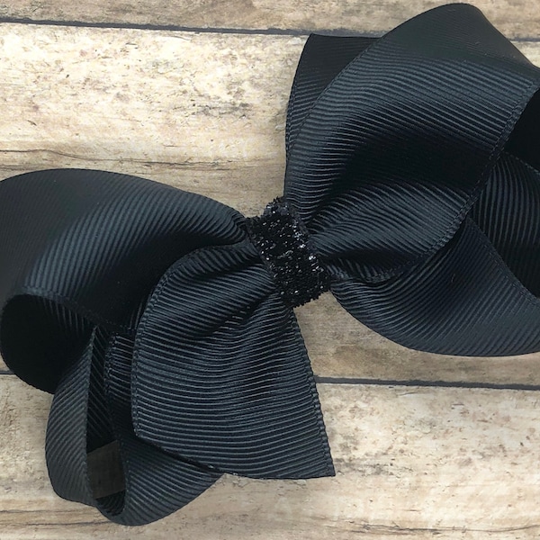 Black Hair Bow - Etsy