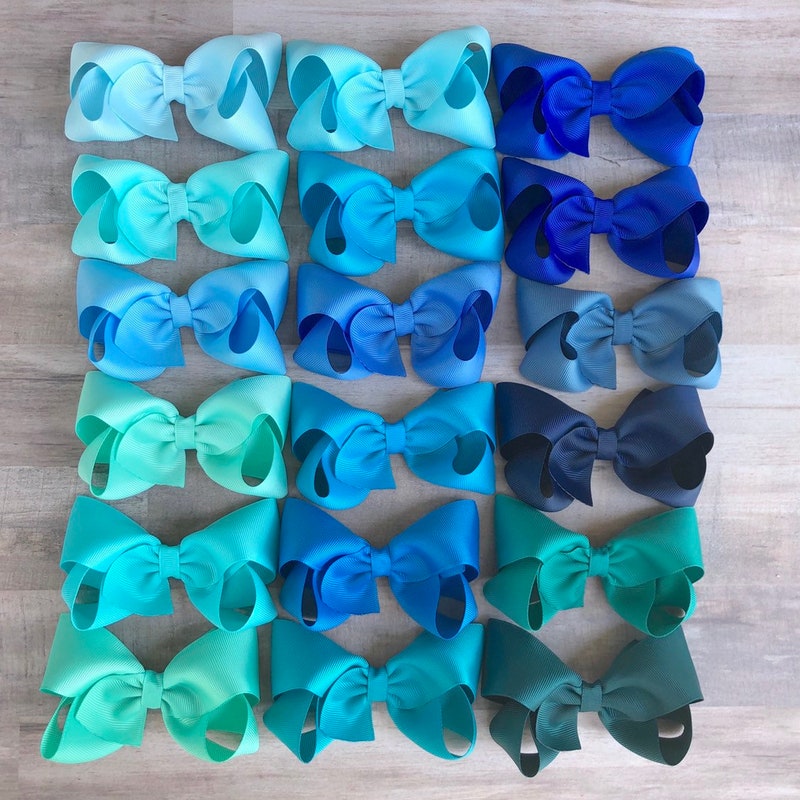 Big Blue Bows - Etsy