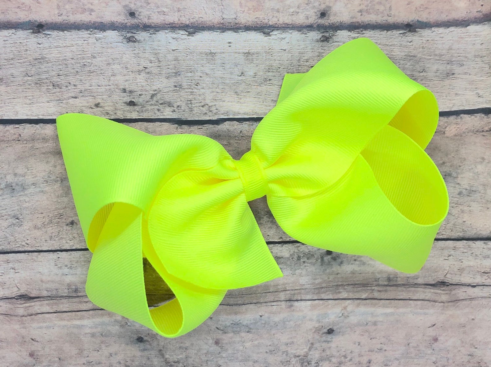 Big Hair Bow 6 Inch Hair Bows Cheer Bows Neon Yellow Hair - Etsy