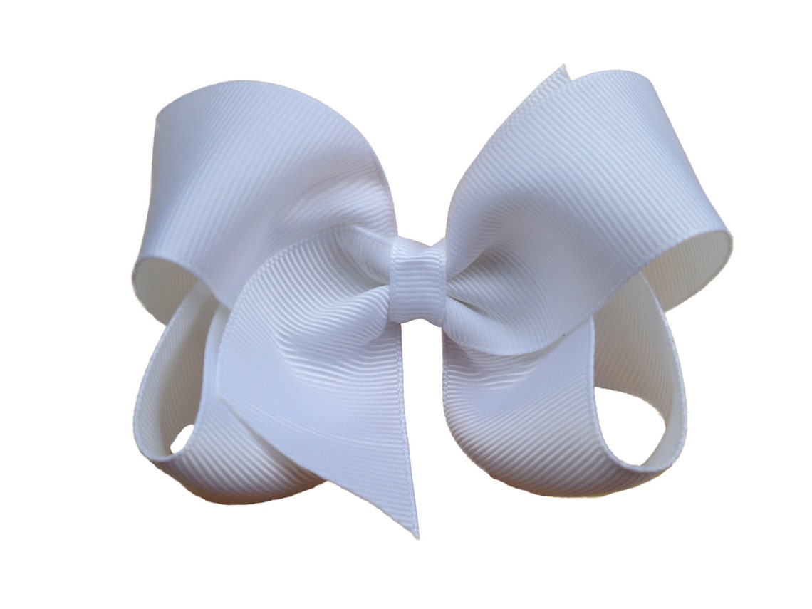 White Hair Bow White Bows Hair Bows Boutique Bows Girls | Etsy