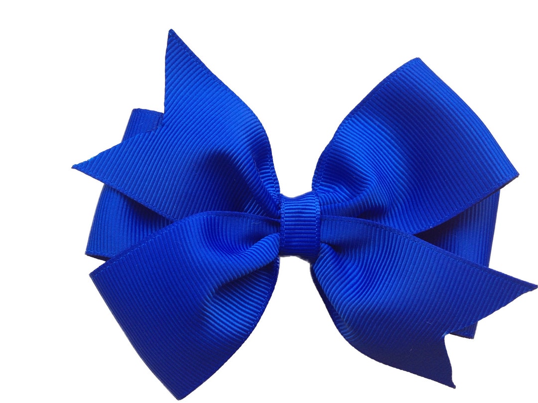 Royal Blue Hair Bow - 4 Inch Hair Bows, Hair Clips or Nylon Baby ...