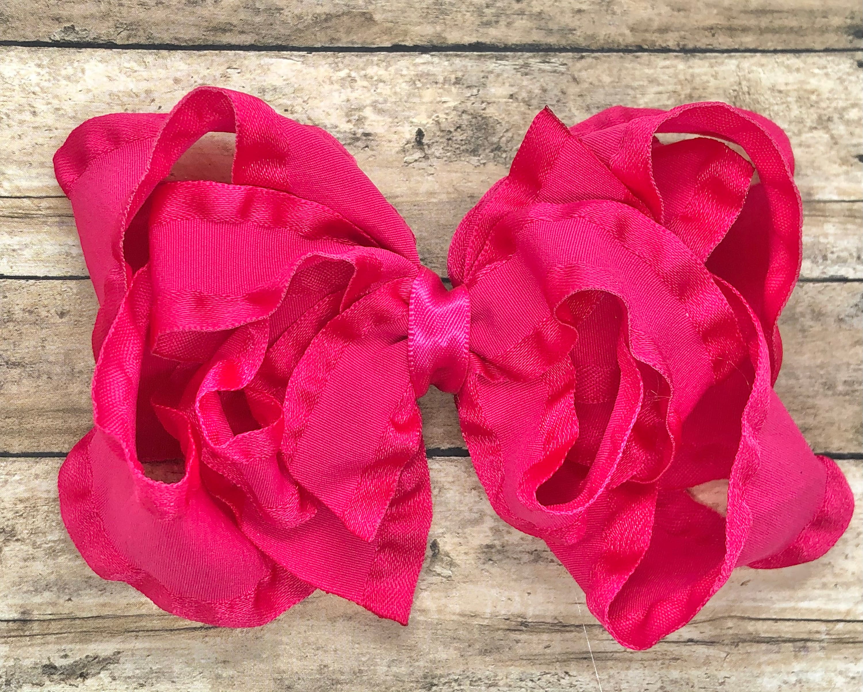 Double ruffle hair bow hair bows bows hair bows for girls | Etsy