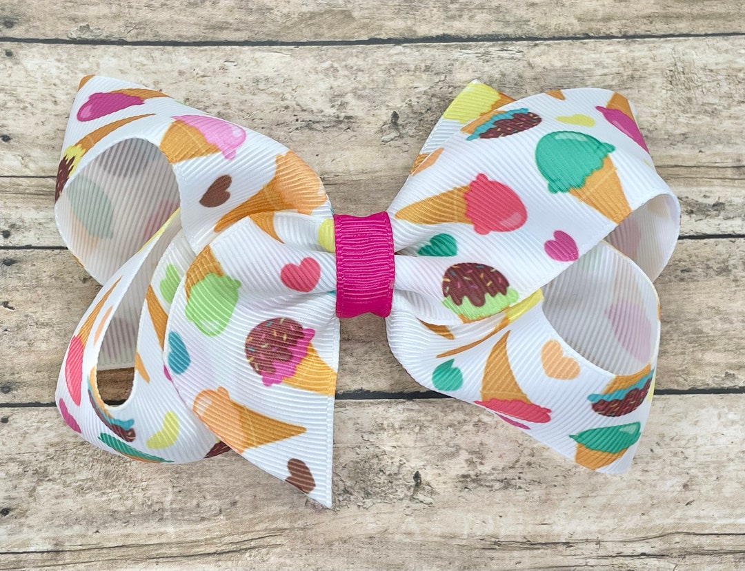 Ice Cream Hair Bow - Hair Bows, Girls Hair Bows, Toddler Bows, Boutique ...
