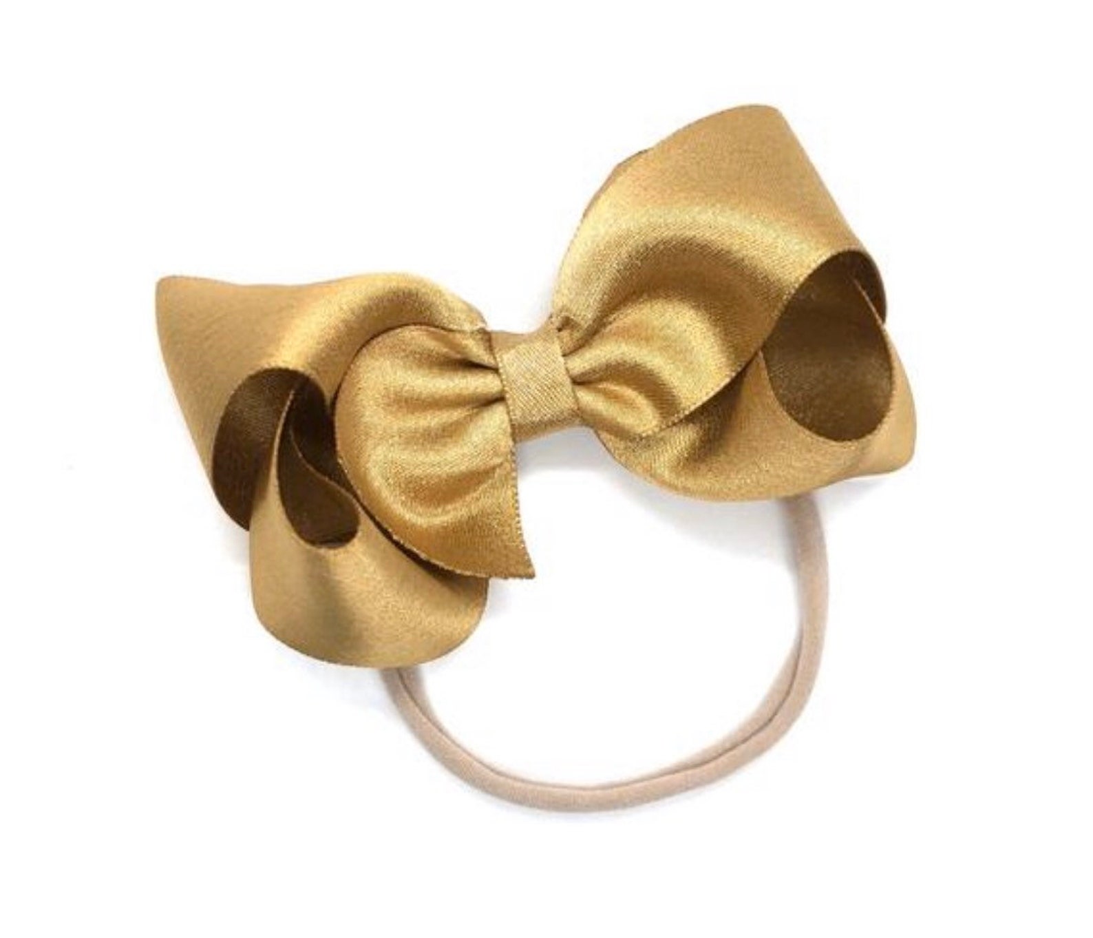 Metallic Gold Hair Bow 4 Inch Gold Bow Gold Shimmer Bow - Etsy