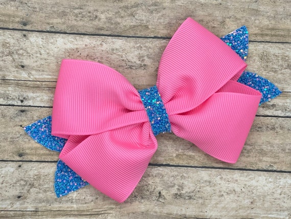 Pink and Blue Hair Bow Hair Bows Bows for Girls Toddler Hair Bows Boutique Hair Bows 4 Inch Hair Bows Etsy UK