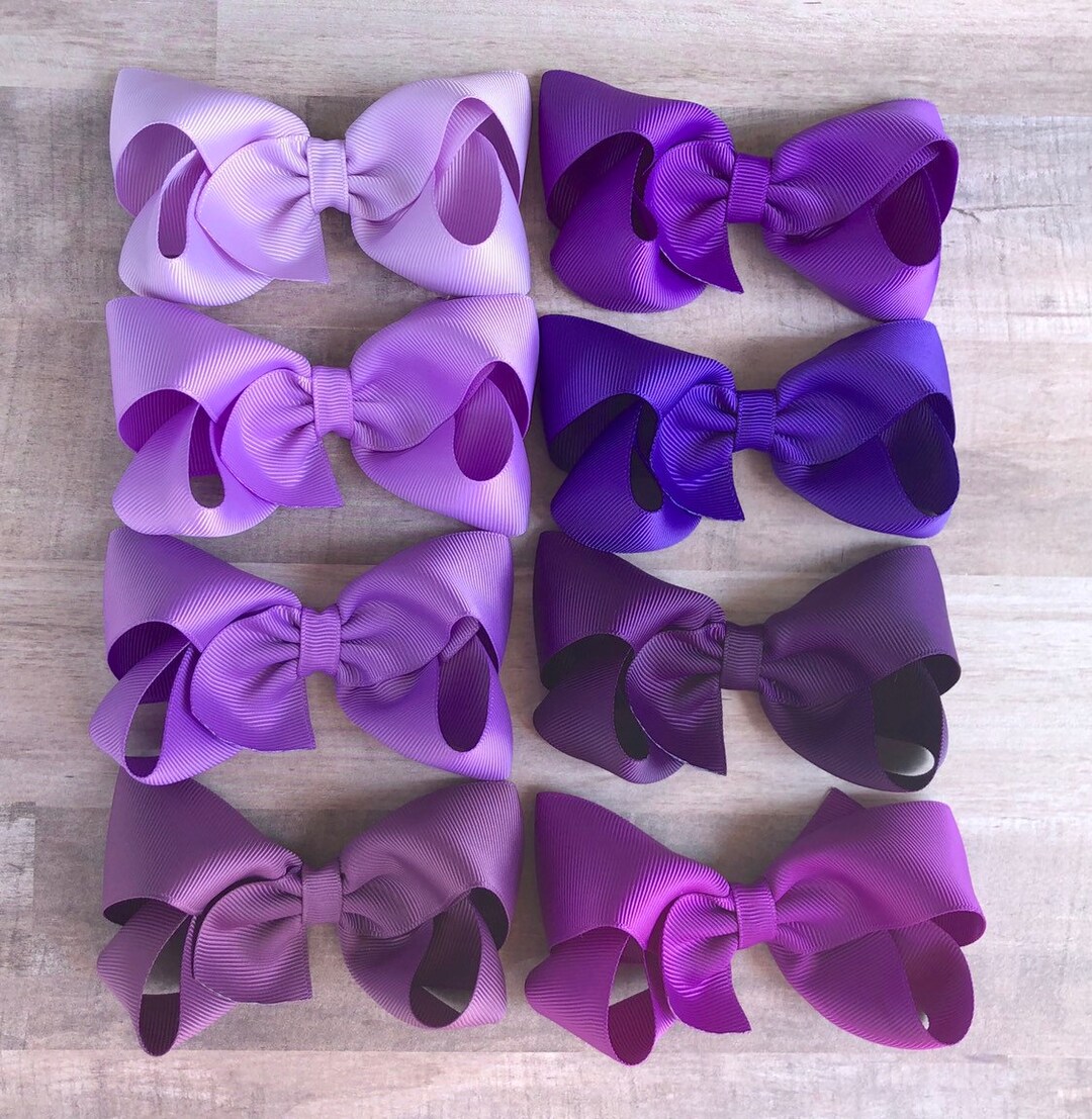 YOU PICK Purple Hair Bow - Hair Bows for Girls, Toddler Hair Bows ...