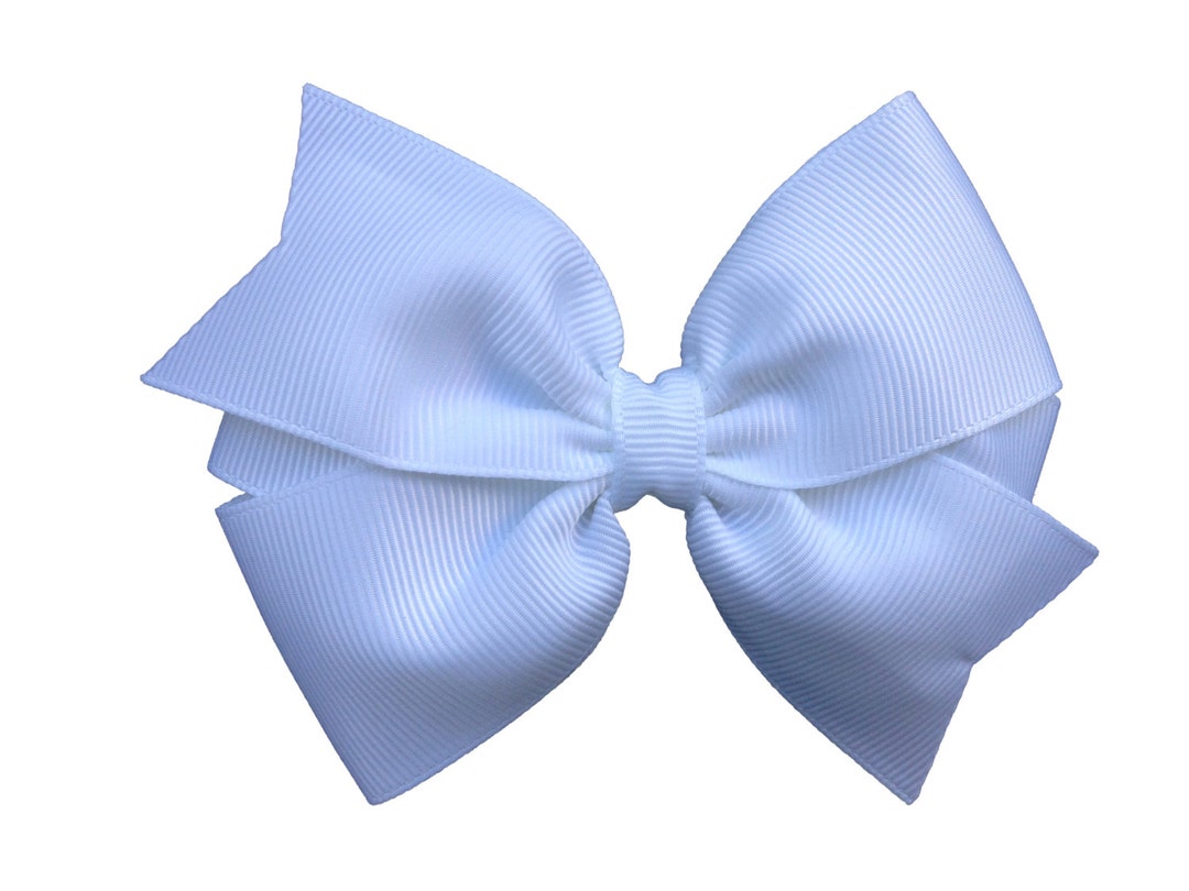 White Hair Bow - 4 Inch Hair Bow, Hair Clip or Baby Headband - Etsy