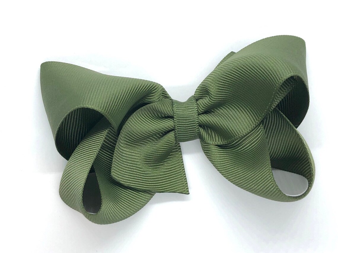 Olive Green Hair Bow Hair Bows for Girls Toddler Hair Bows | Etsy