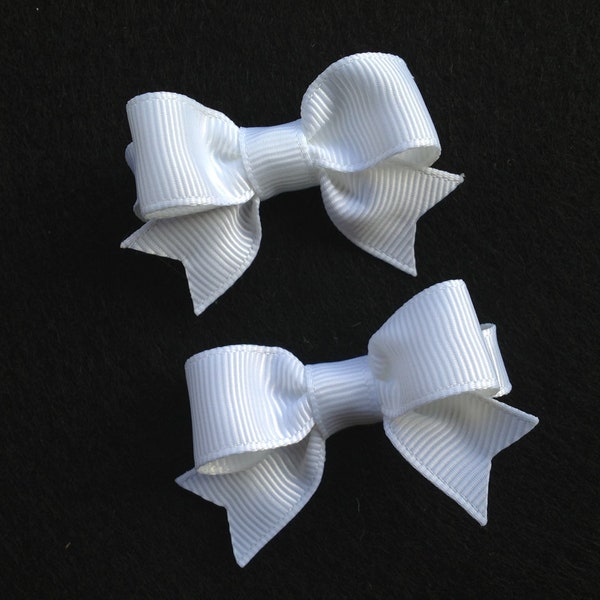 White Hair Bows - Etsy
