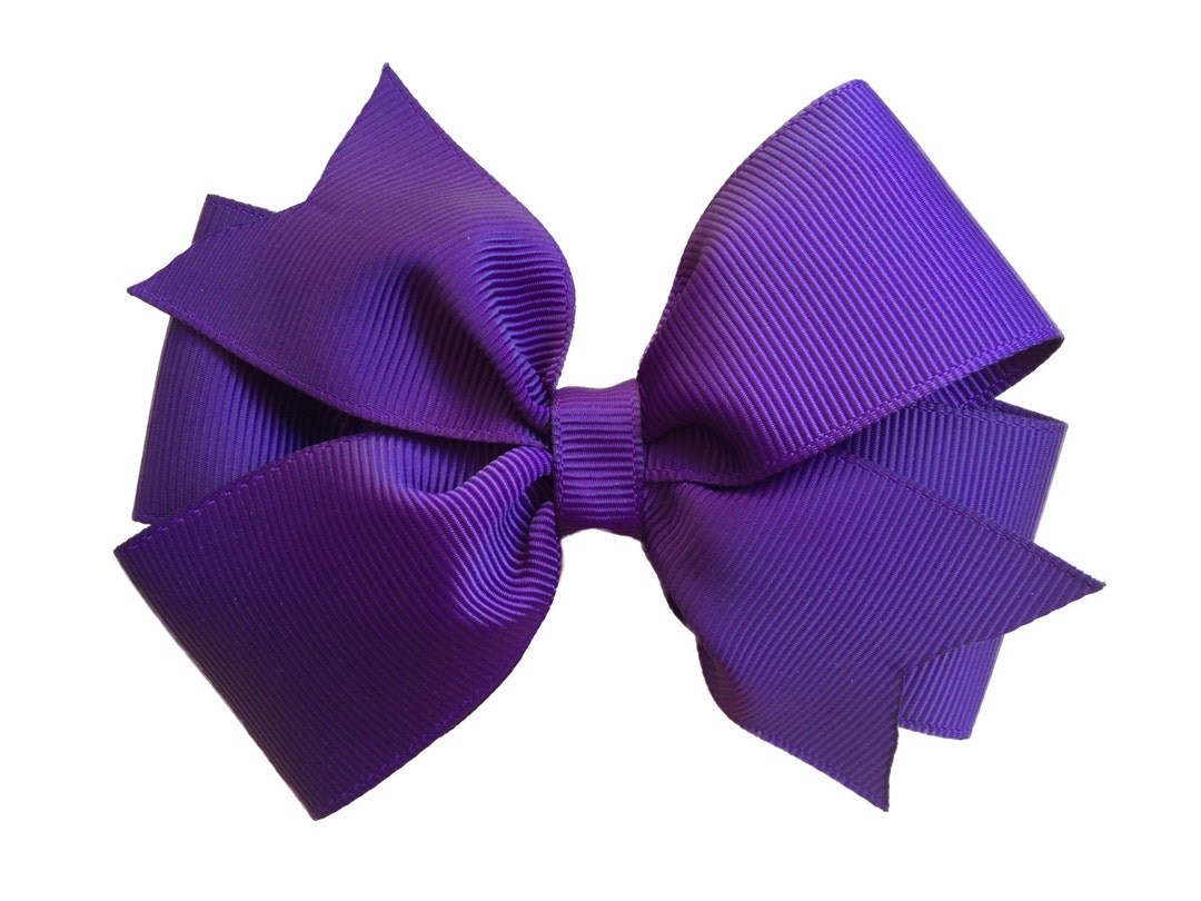 Dark Purple Hair Bow: 4-inch Pinwheel Hair Clip or Baby Headband - Etsy