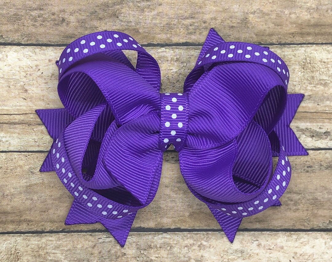 Purple Boutique Hair Bow - Hair Bows for Girls, Hair Bows, Girls Bows ...