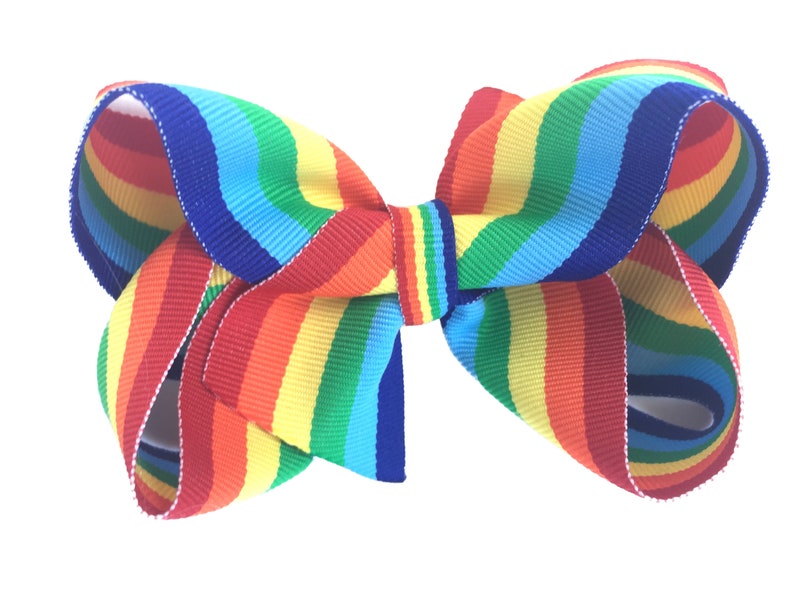 Rainbow Hair Bow Rainbow Bow Hair Bows Girls Hair Bows - Etsy