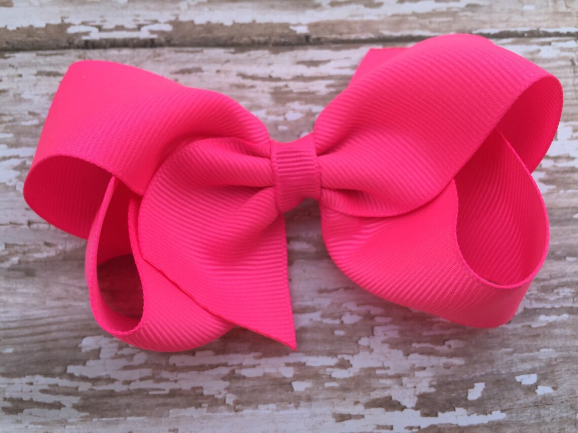 Neon Pink Hair Bow Hair Bows Bows for Girls Baby Bows - Etsy