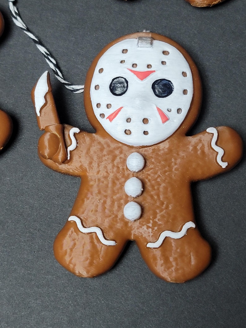 3D Printed Horror Gingerbread Cookie Ornaments. Scary Christmas ...