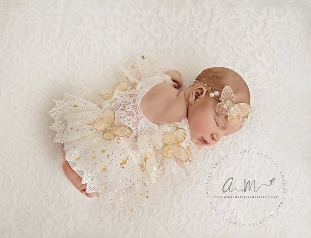 Butterfly Prop Girl Newborn Romper Set, Newborn Photo Prop, Newborn ...