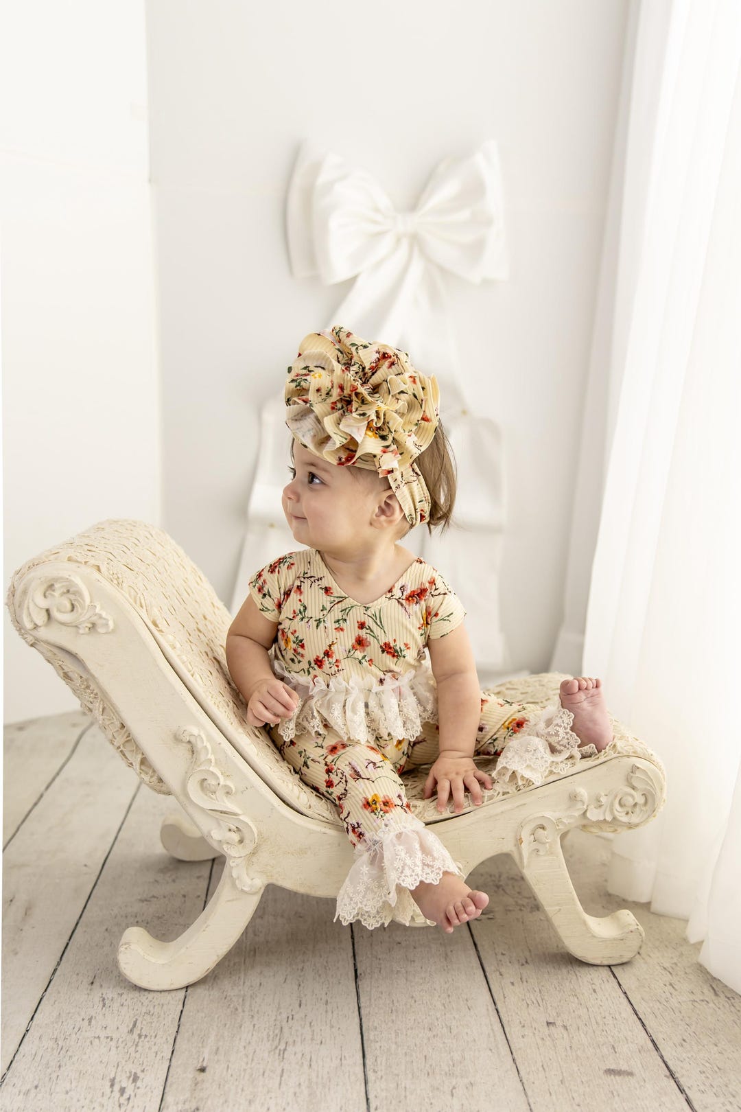 6-12 Month Girl Romper Set, Photo Prop, Baby Photo Prop, Boho Birthday ...