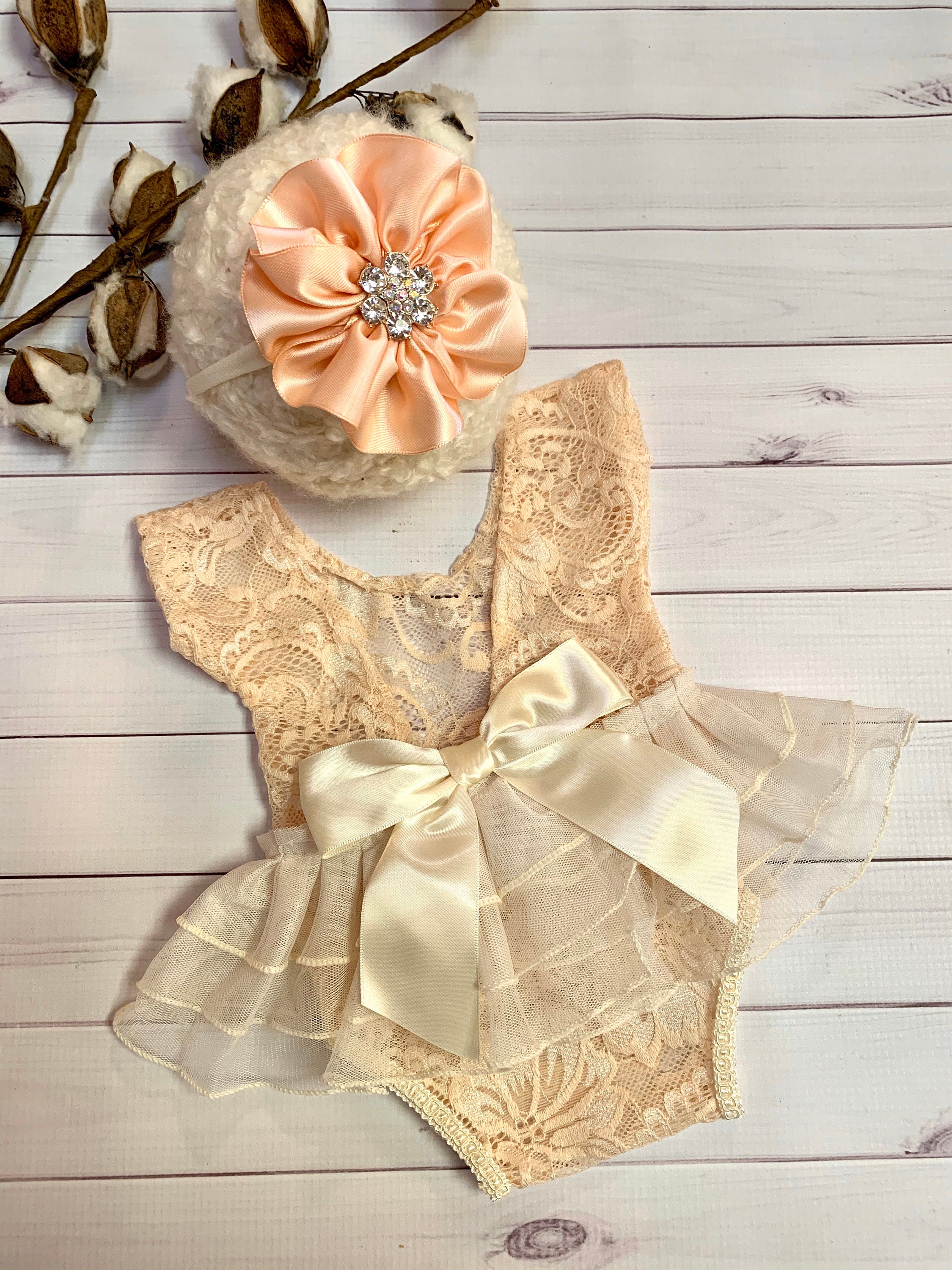 Newborn lace romper Newborn photo prop newborn romper | Etsy
