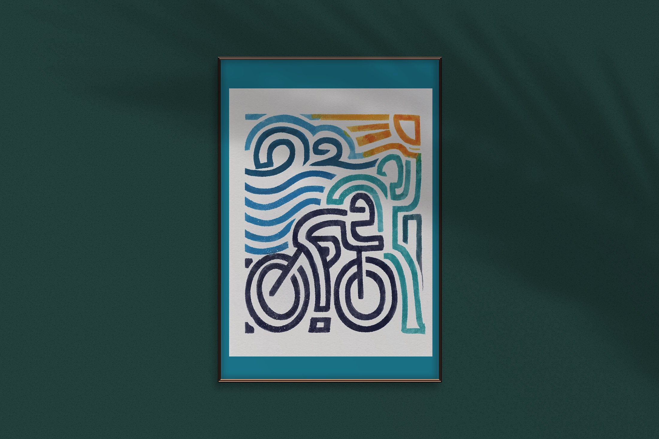 Watercolor Triathlon Abstract Paint - Triathlon Art Print - Triathlon ...