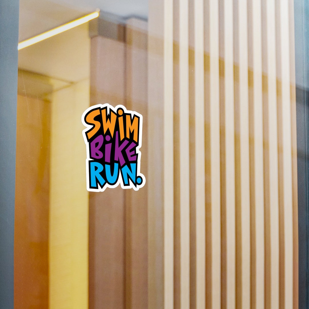 Triathlon Decal, Swim Bike Run Decal, Triathlon Sticker Kiss-cut Vinyl ...