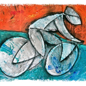 Abstract Cyclist -bicycle Art Print - Bike Wall Decor - Gift for ...
