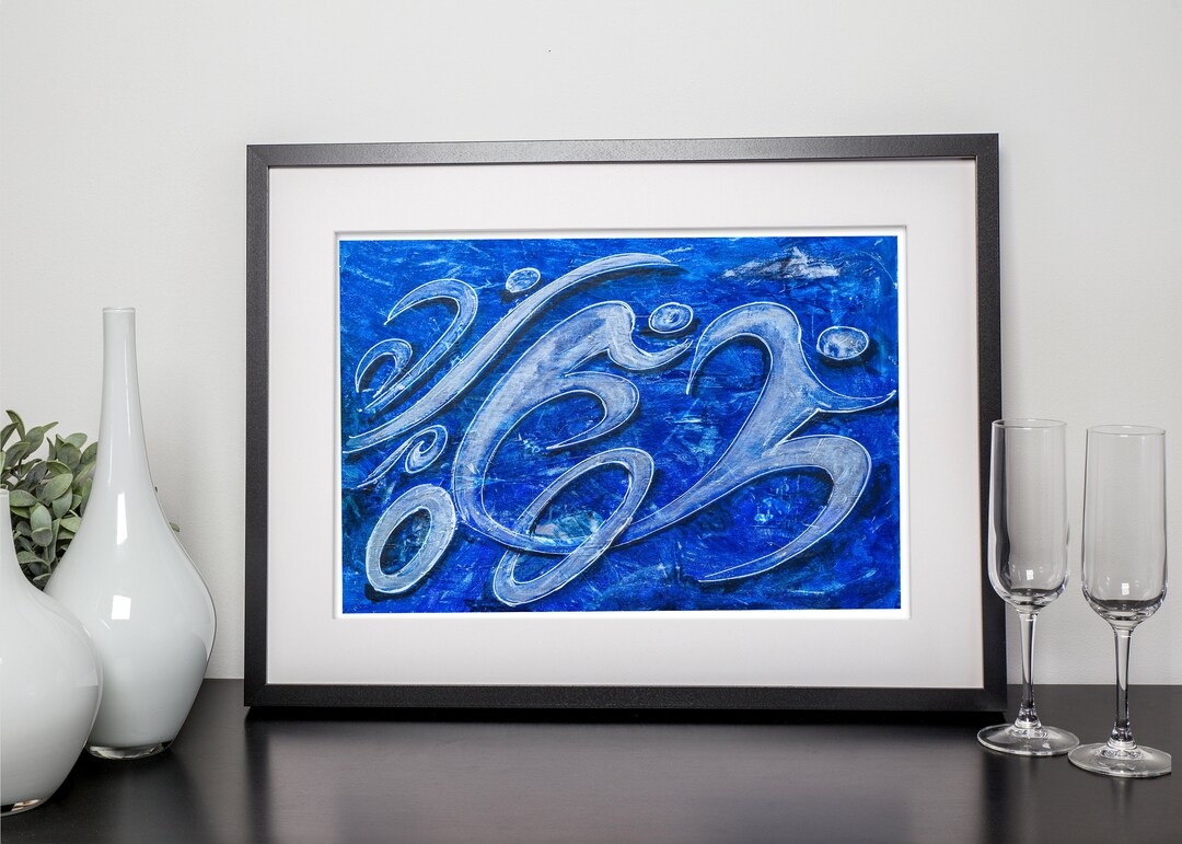 Triathlon on Blue-triathlon Art Print -triathlon Wall Decor - Gift for ...