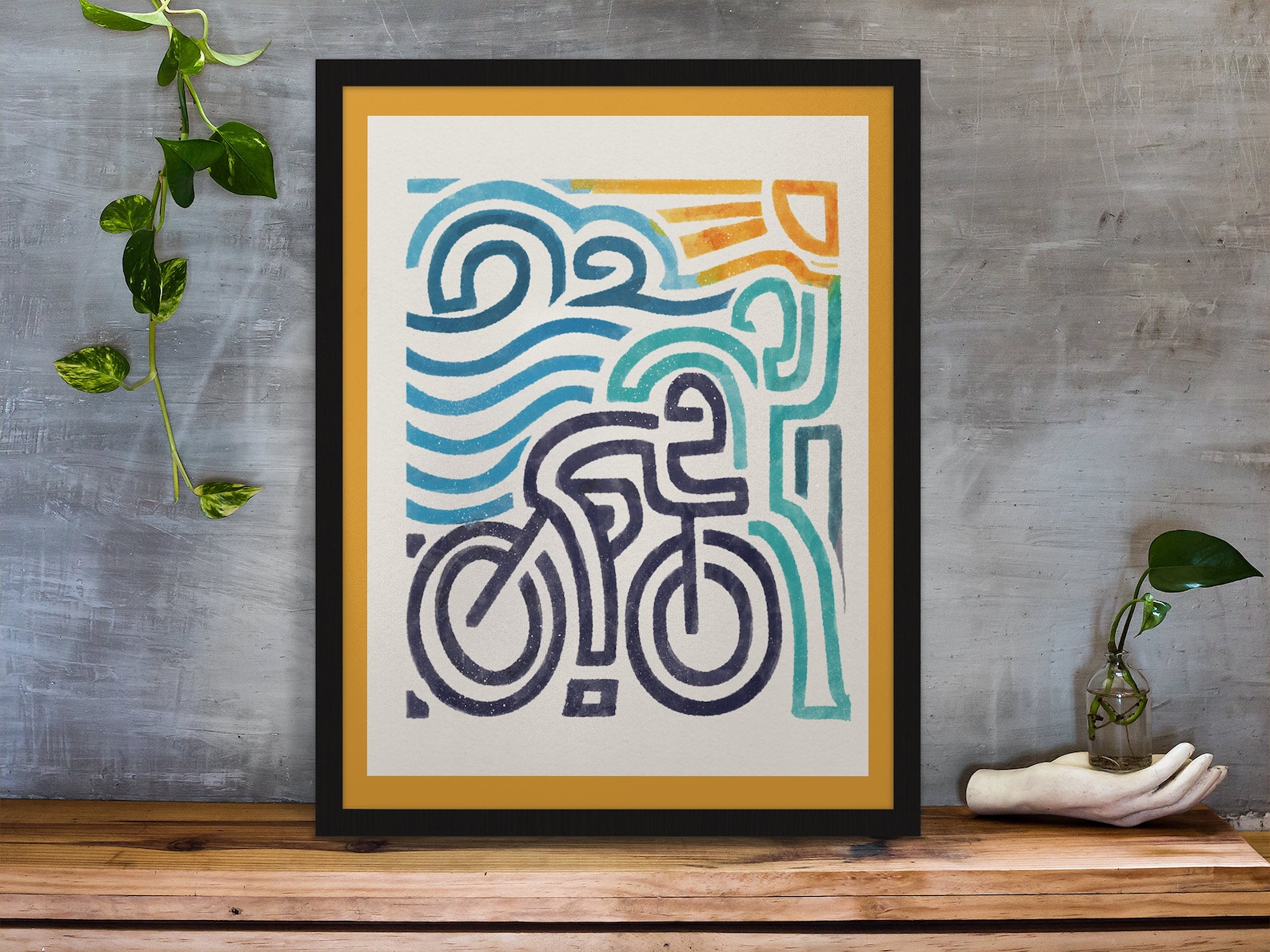 Watercolor Triathlon Abstract Paint - Triathlon Art Print - Triathlon ...