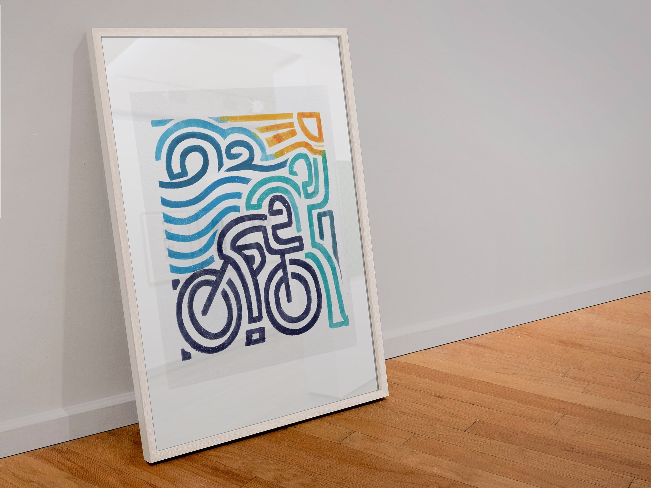 Watercolor Triathlon Abstract Paint - Triathlon Art Print - Triathlon ...