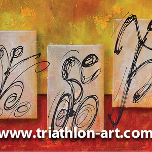 Triathlon Panel - Triathlon Art Print - Ironman Triathlon Wall Decor ...