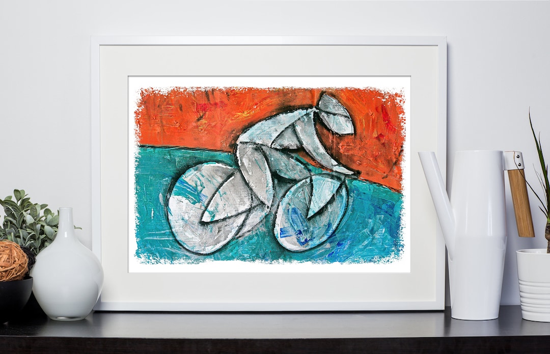 Abstract Cyclist -bicycle Art Print - Bike Wall Decor - Gift for ...