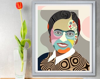 Rosa Parks Poster, Feminist Artwork, Minimalist Print. Civil Rights ...