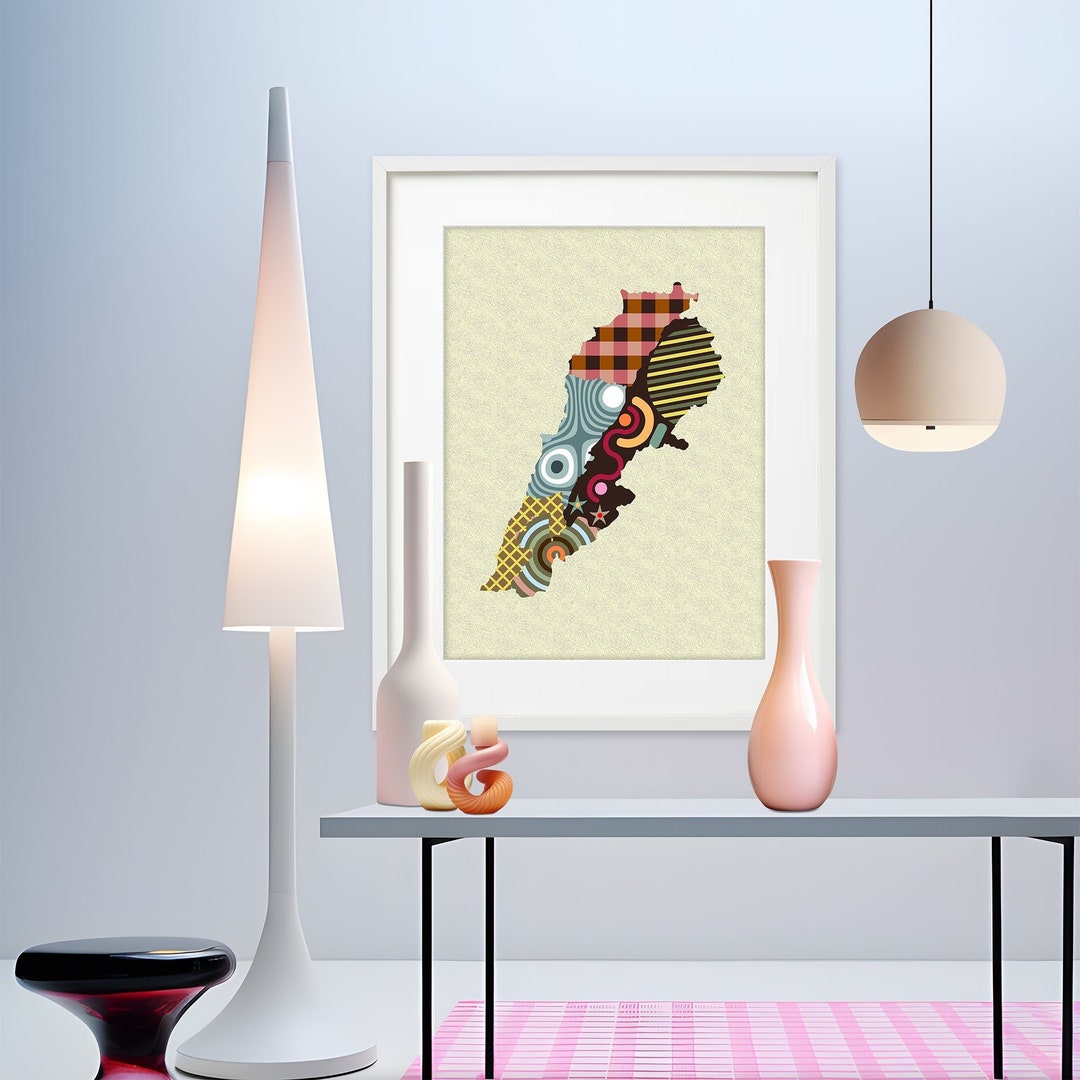 Lebanon Map Art Print Beirut Poster Decor - Etsy