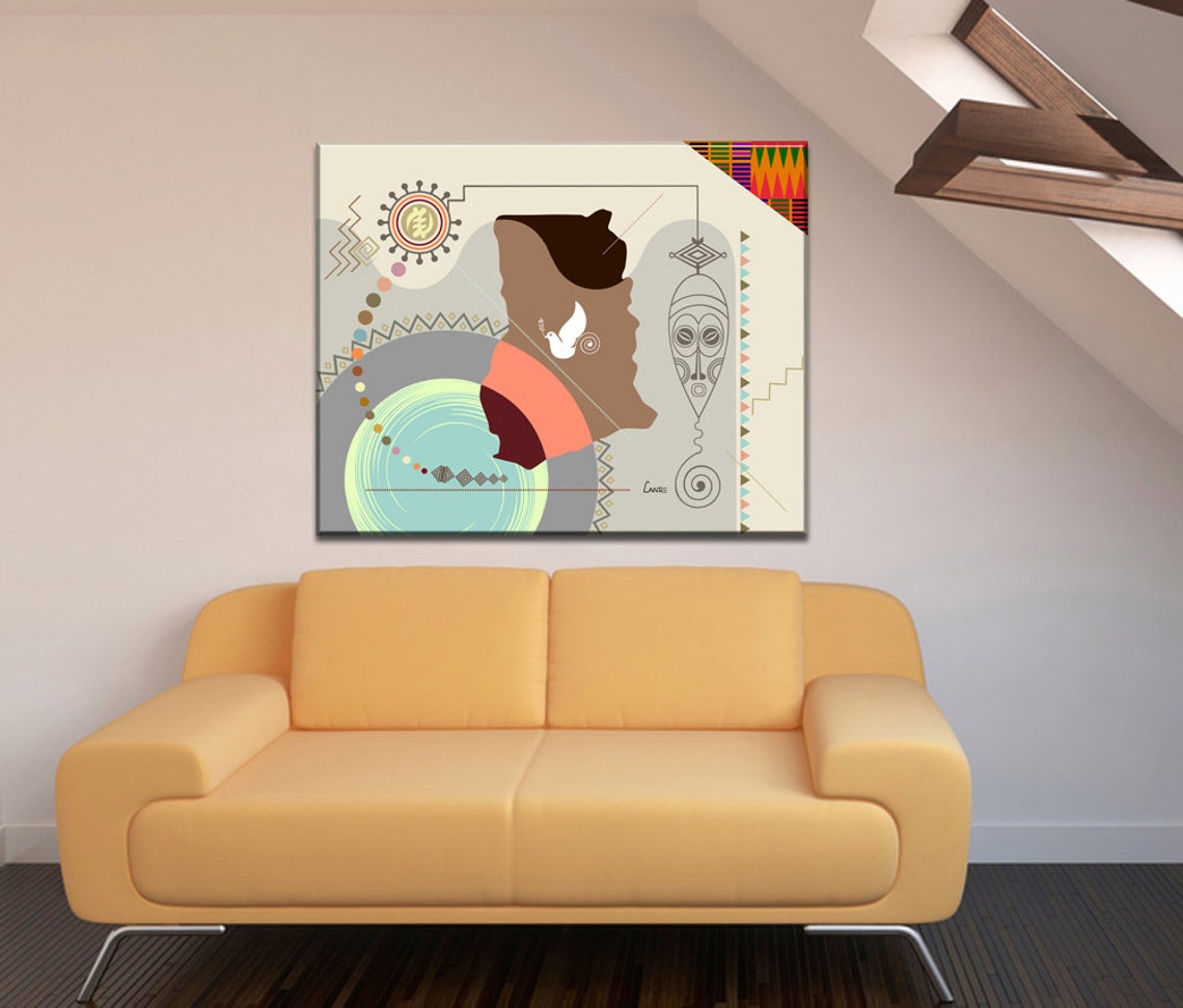 Ghana Map Wall Art Accra West Africa Kente Print Country Home | Etsy