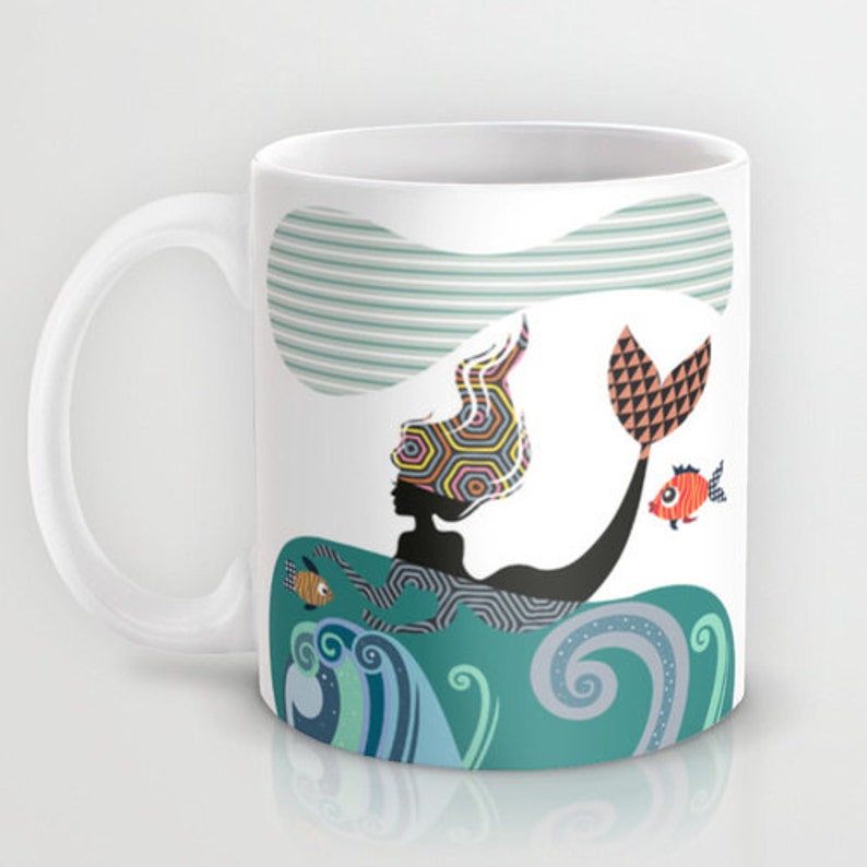 Mermaid Coffee Mug Girly Gift Tea Cup Ocean Beach Drinkware | Etsy