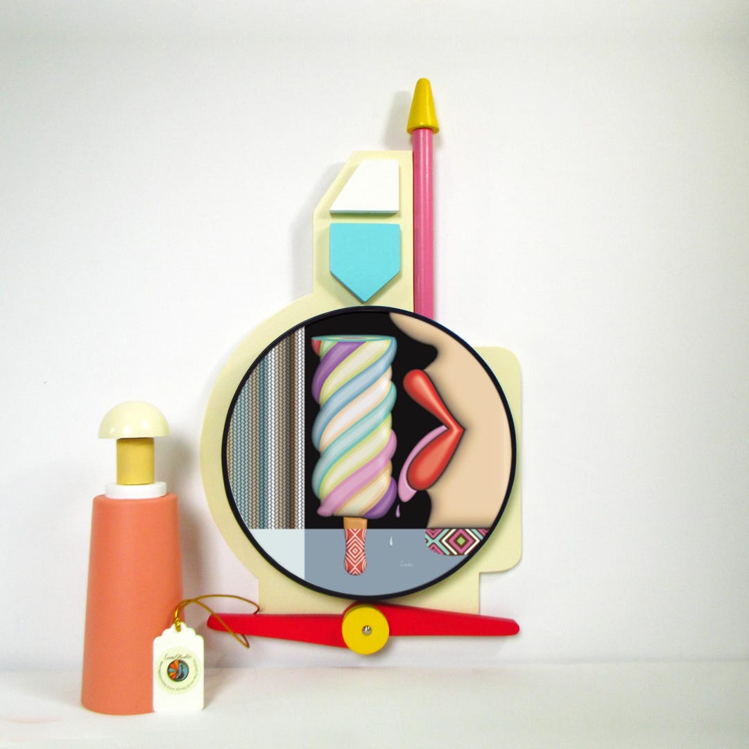 Sweet Sensation Wall Art Pop Art Lips & Popsicle Wooden Sculpture ...