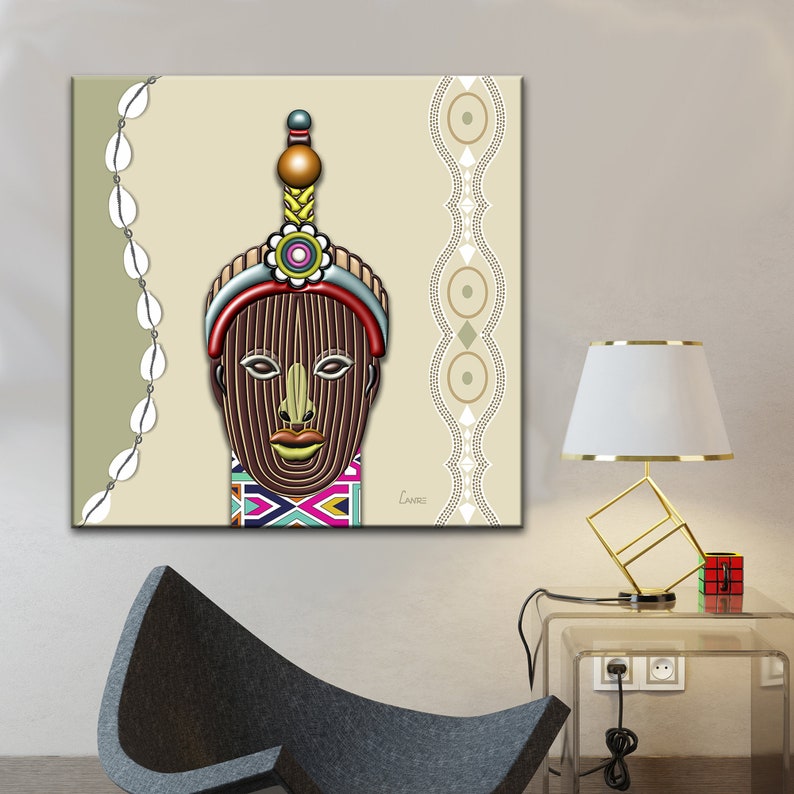 Yoruba Painting Wall Art Odùduwà Art Print Ori Olokun Head - Etsy