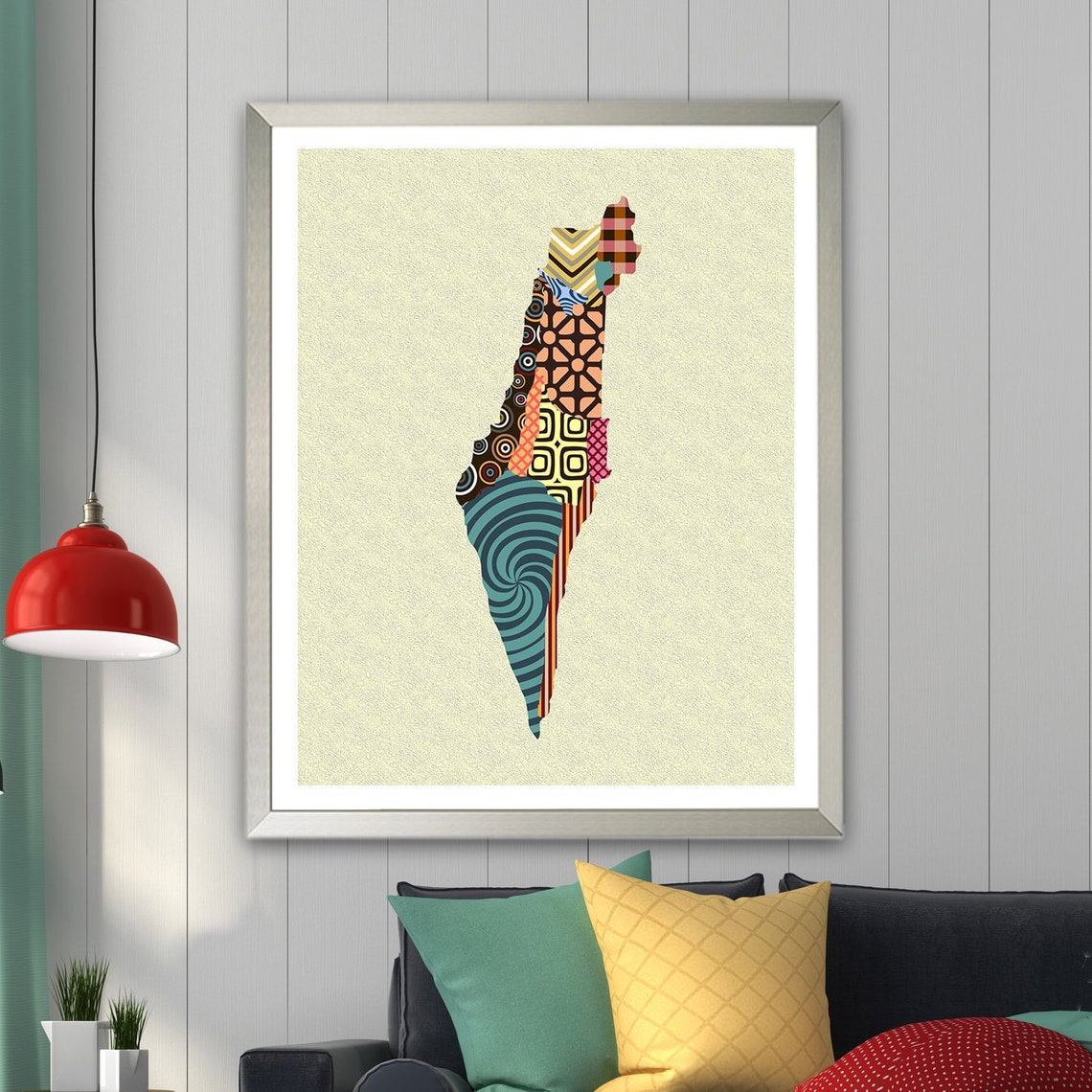 Israel Map Israeli Art Print Israeli Travel Poster Wall | Etsy