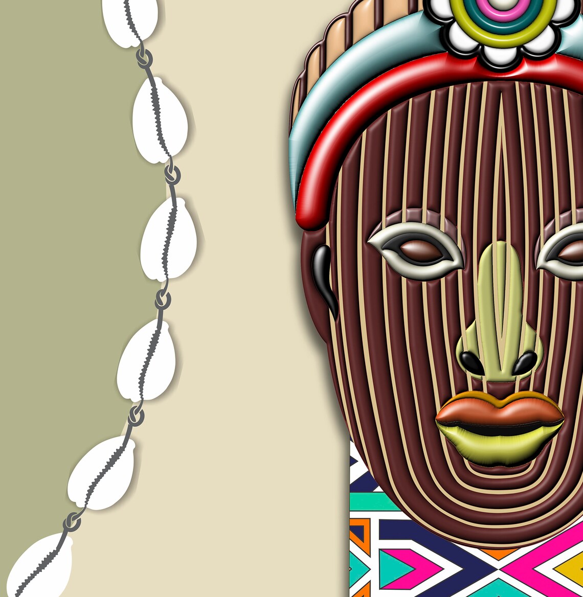 Yoruba Painting Wall Art Odùduwà Art Print Ori Olokun Head - Etsy