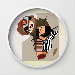 African Clock Décor, Afrocentric Gift Pro Black Afrofuturism Art - Etsy