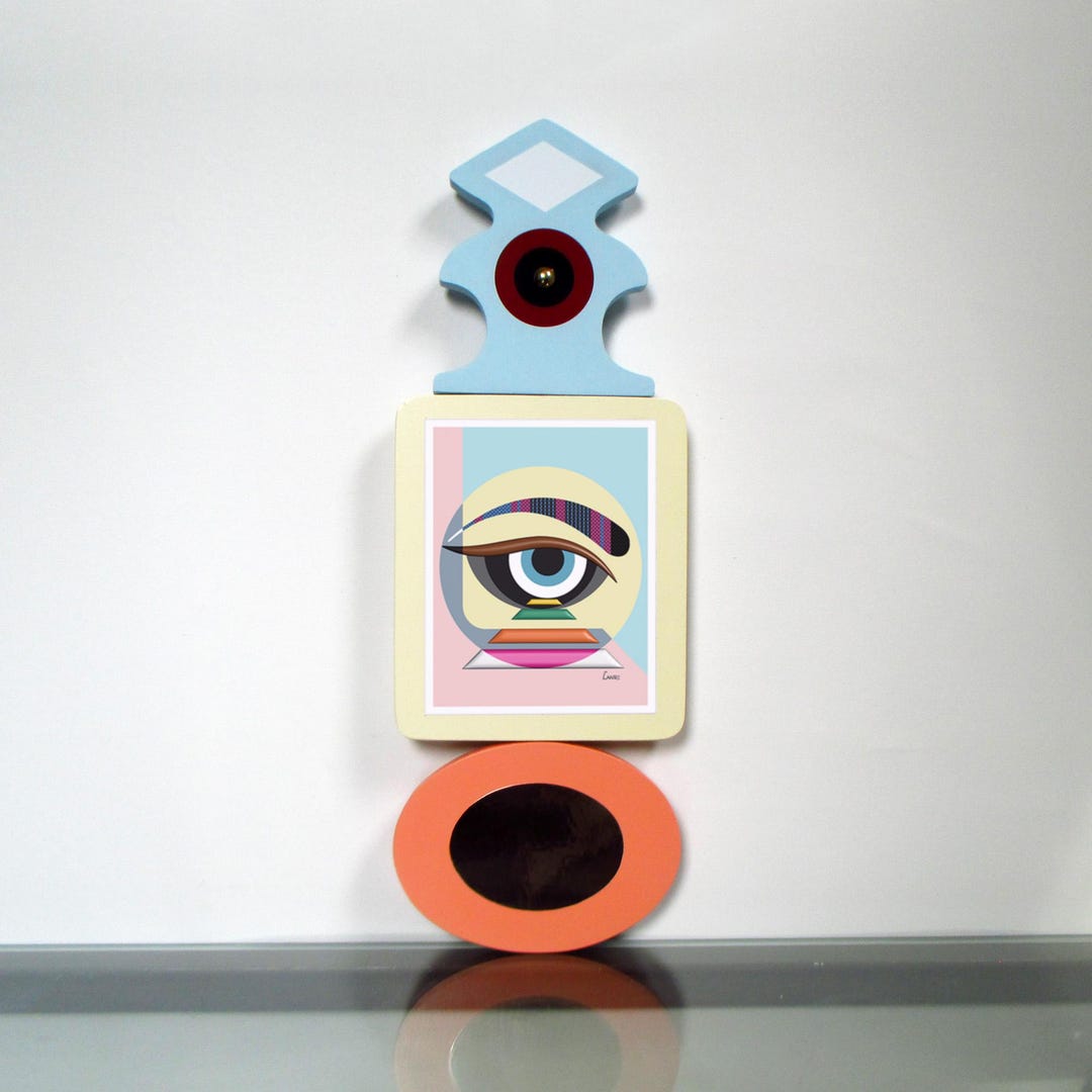 Cubist Eye Wall Art: Colorful Abstract Wooden Sculpture - Etsy