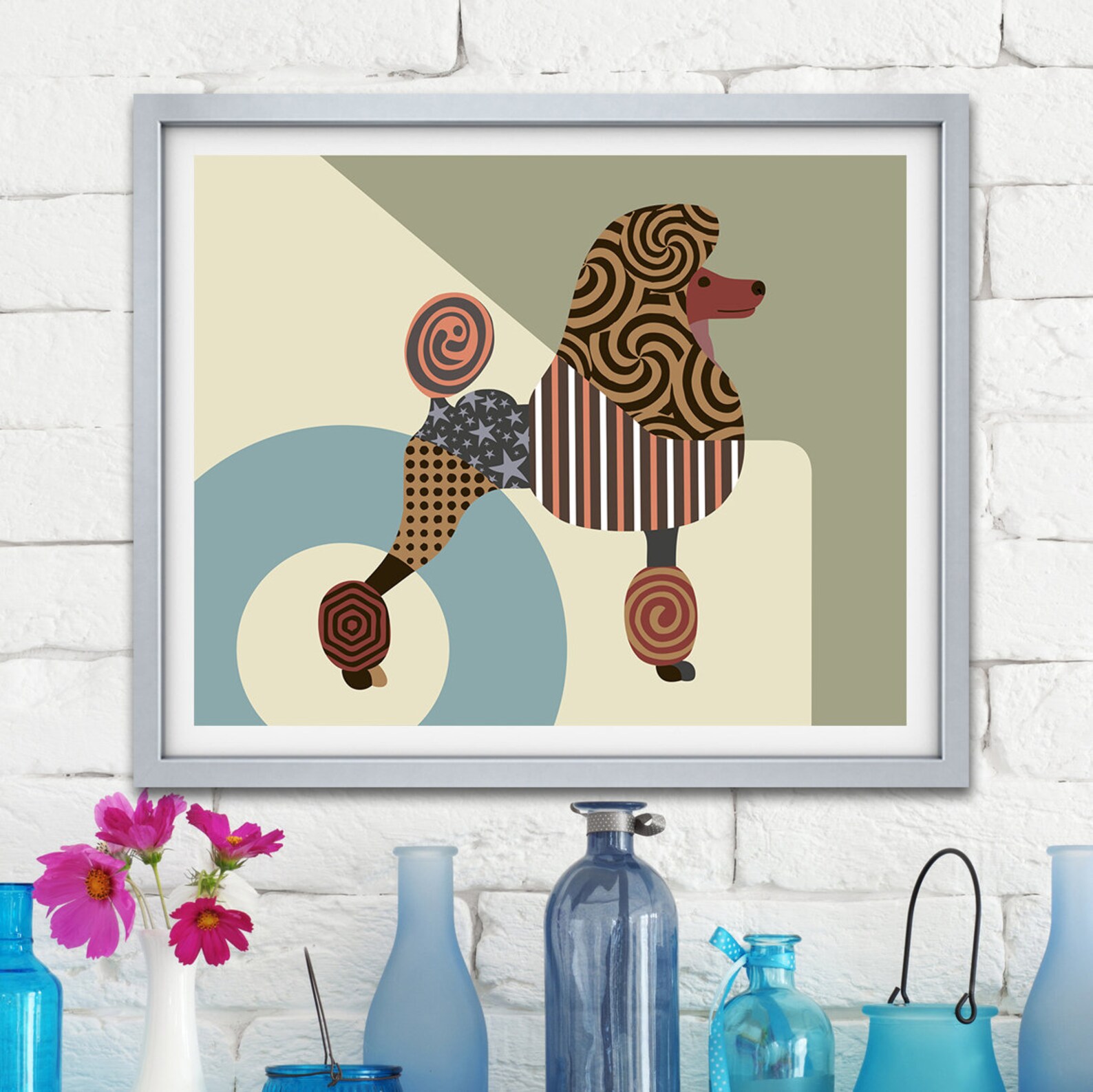 Poodle Art Print Dog Poster Pet Portrait Wall Decor - Etsy