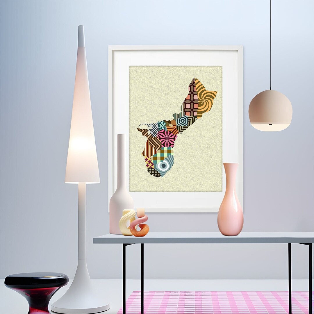 Guyana Map Art Print Guyanese South America Latin Georgetown - Etsy