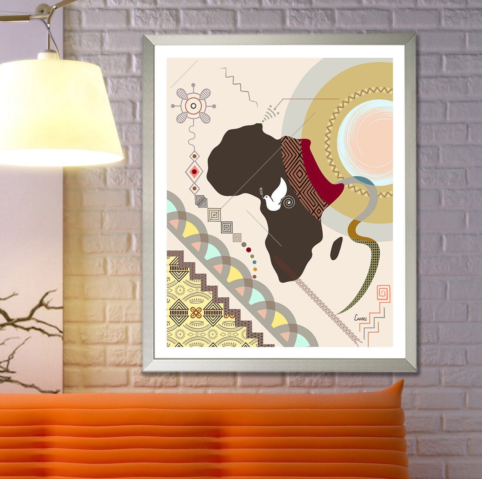 African Map Art Print Pro Back Art Afrocentric Decor Painting - Etsy