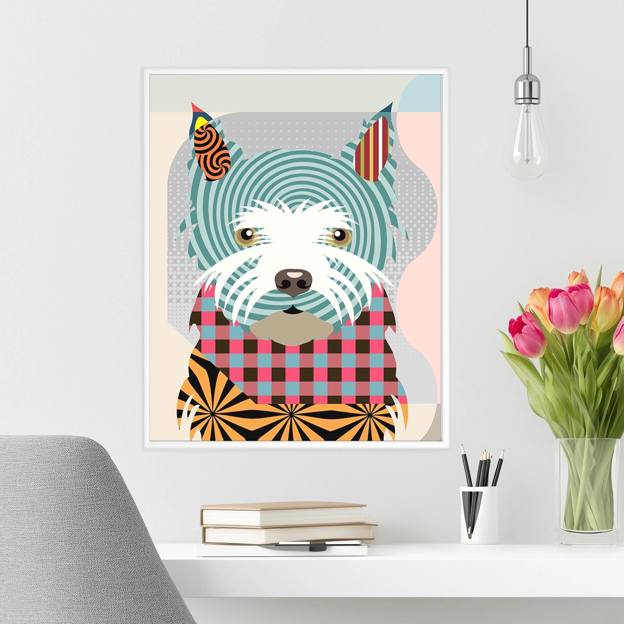 Westie Art Print Dog Painting, West Highland Terrier Puppy Décor