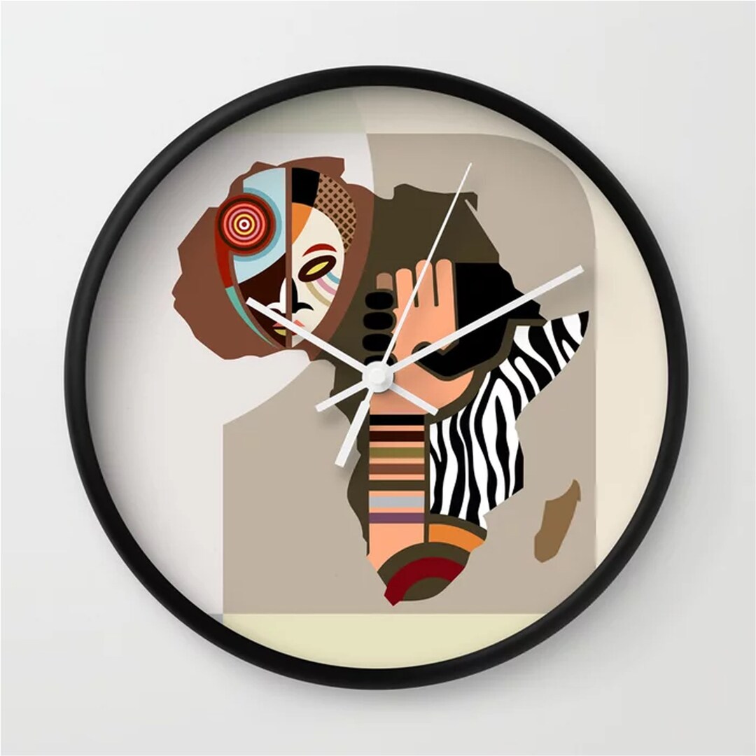 African Clock Décor, Afrocentric Gift Pro Black Afrofuturism Art - Etsy