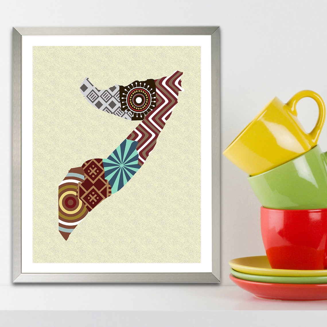 Somalia Map Art Print Wall Decor Somalia Poster Mogadishu | Etsy