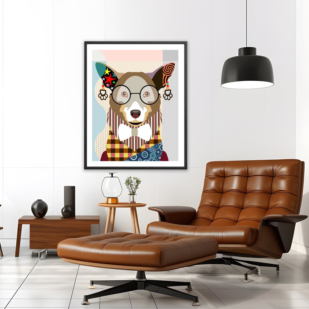 Corgi Art Print Dog Breed Poster PWC Pem Poster Pet Portrait - Etsy