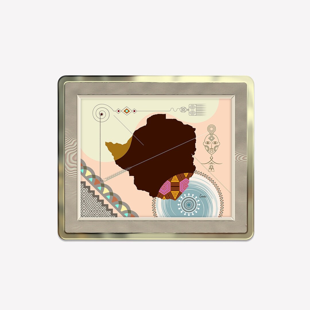 Zimbabwe Map Wall Decor, Harare African Art Print - Etsy