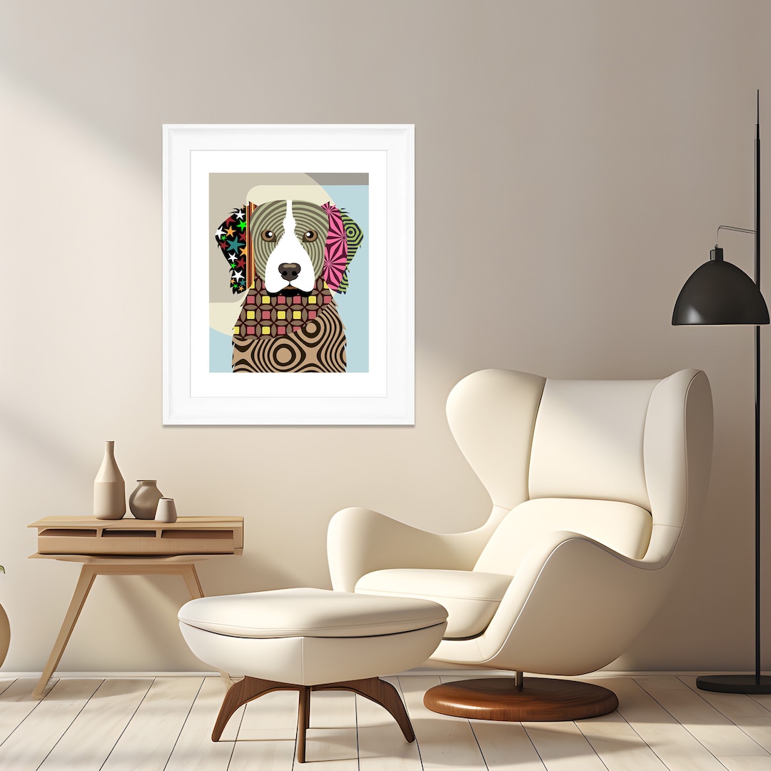 Brittany Spaniel Art Dog Breed Poster Pet Portrait Cubist - Etsy